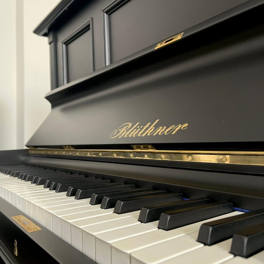 Bluthner Restored Upright Piano, Pitch Black