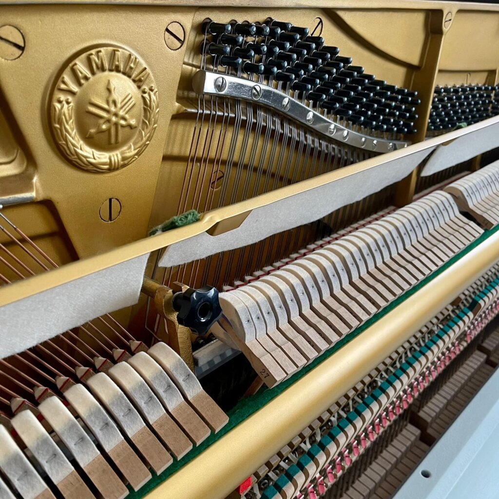 Yamaha U3 Traditionally Styled Painted Upright Piano, Blue Grey