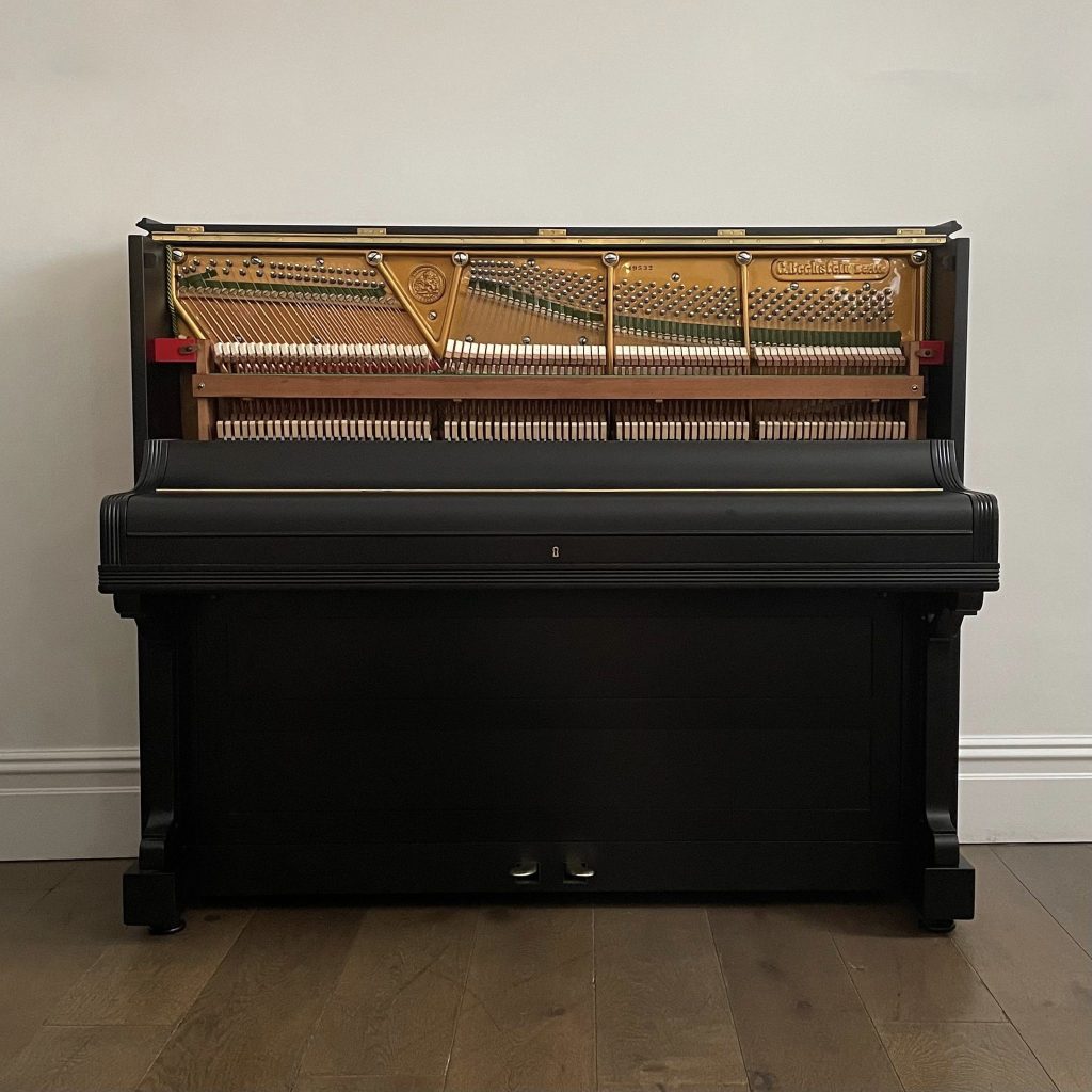 A Bechstein Model Upright Piano, Black Satin - The Piano Shop Bath