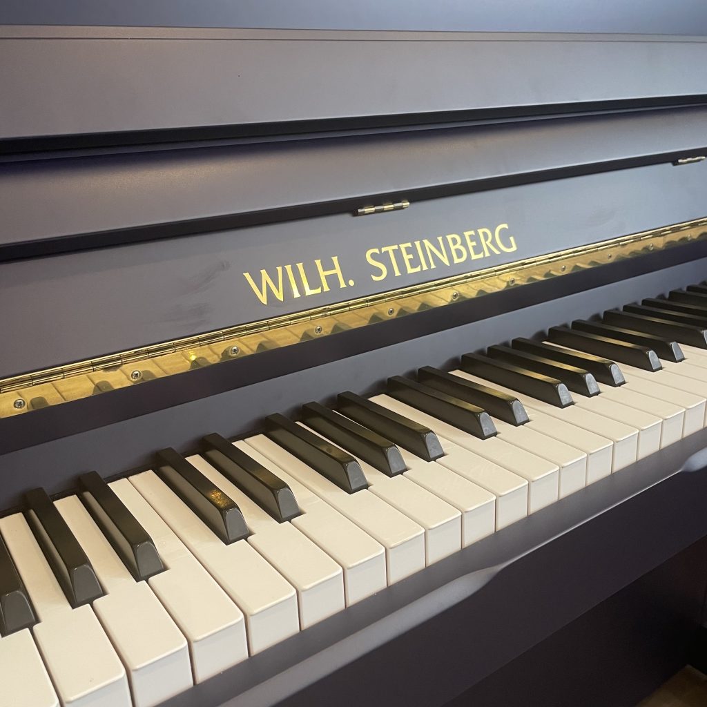 A Wilh. Steinberg Upright Piano, Titmouse Blue - The Piano Shop Bath